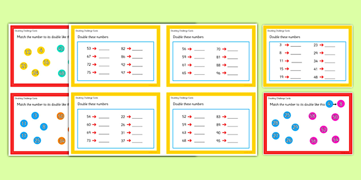 Doubling Challenge Cards (teacher made) - Twinkl