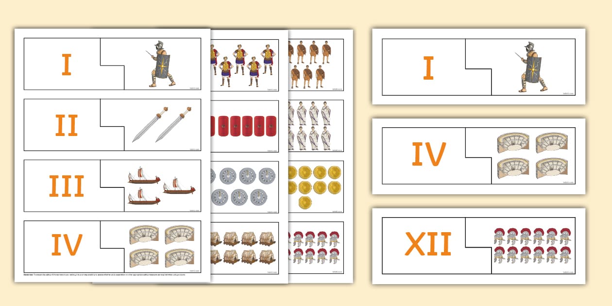 Roman Numerals Counting Puzzle (teacher made) - Twinkl