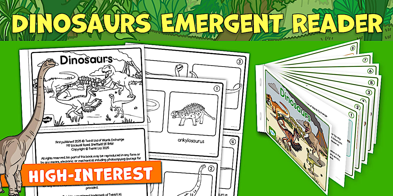 Dinosaur Vocabulary Emergent Reader