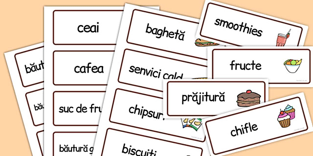 La cafenea - Cartonașe cu imagini și cuvinte - Twinkl