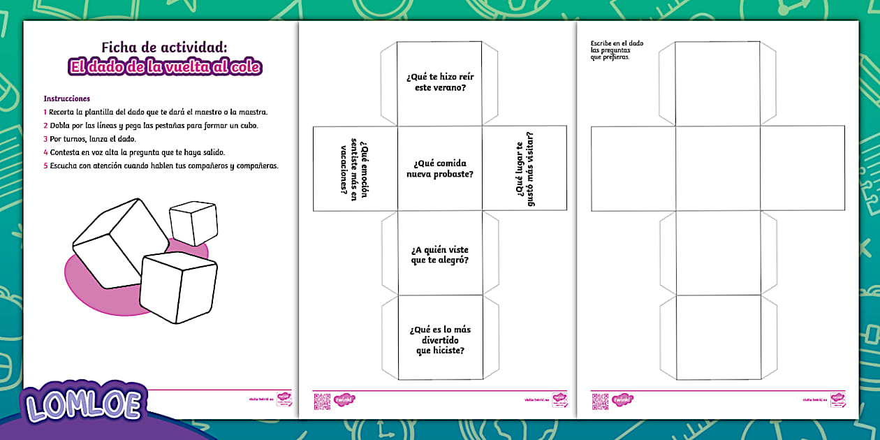 Ficha de actividad: El dado de la vuelta al cole