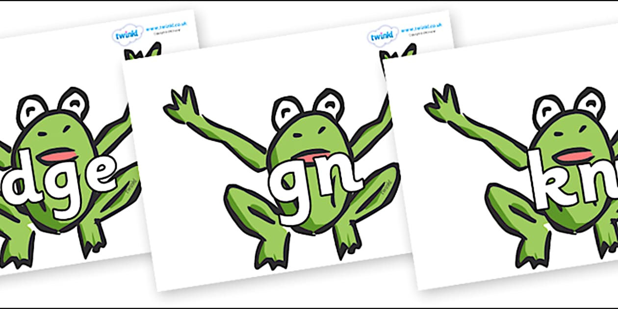Cursive Silent Letters on Frogs (teacher made) - Twinkl