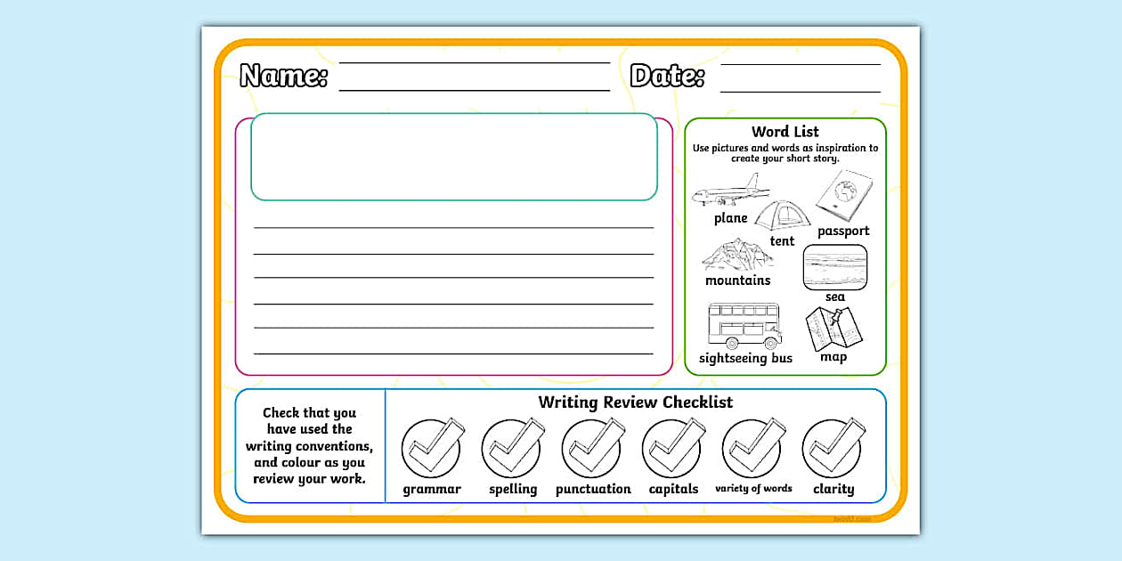 Writing Practice Mat - Summer Holiday
