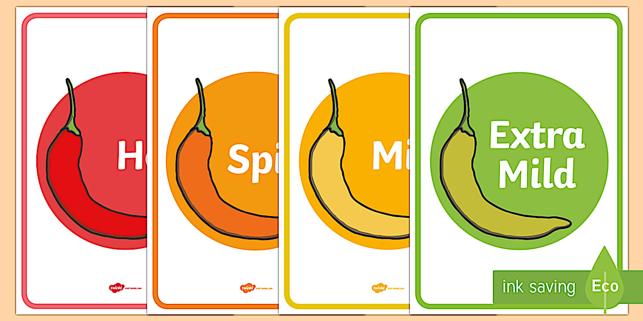 Black and White Chilli Words A2 Display Poster - Twinkl