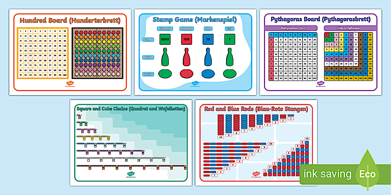 Montessori Mats Pack 2 - Year 1 Maths (teacher made)