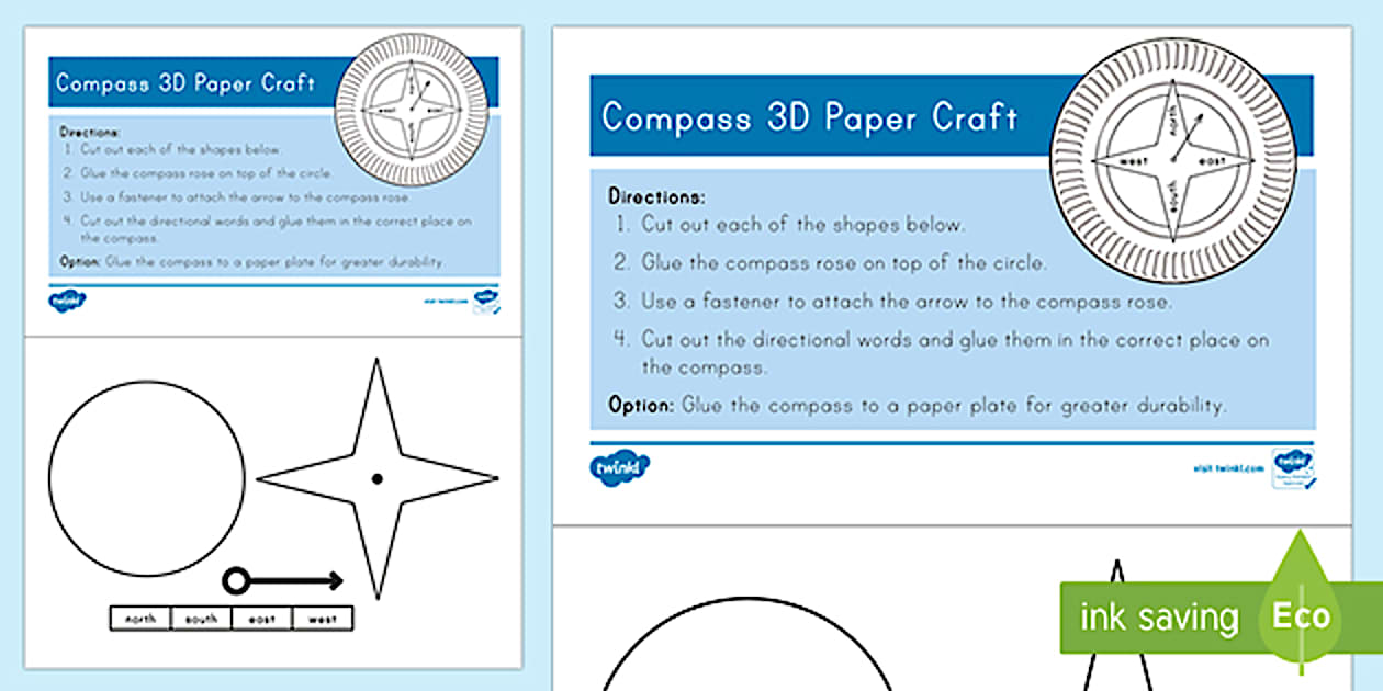 Compass 3D Paper Craft (Teacher-Made) - Twinkl
