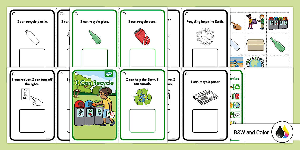 Printable Recycling for Kids Adapted Reader | Twinkl USA