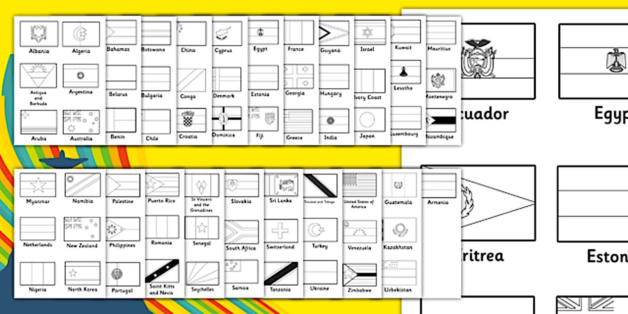 Black and White Flag Cut Outs (Teacher-Made) - Twinkl