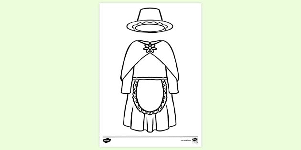 Traditional Welsh Dress Colouring Sheet | Colouring Page