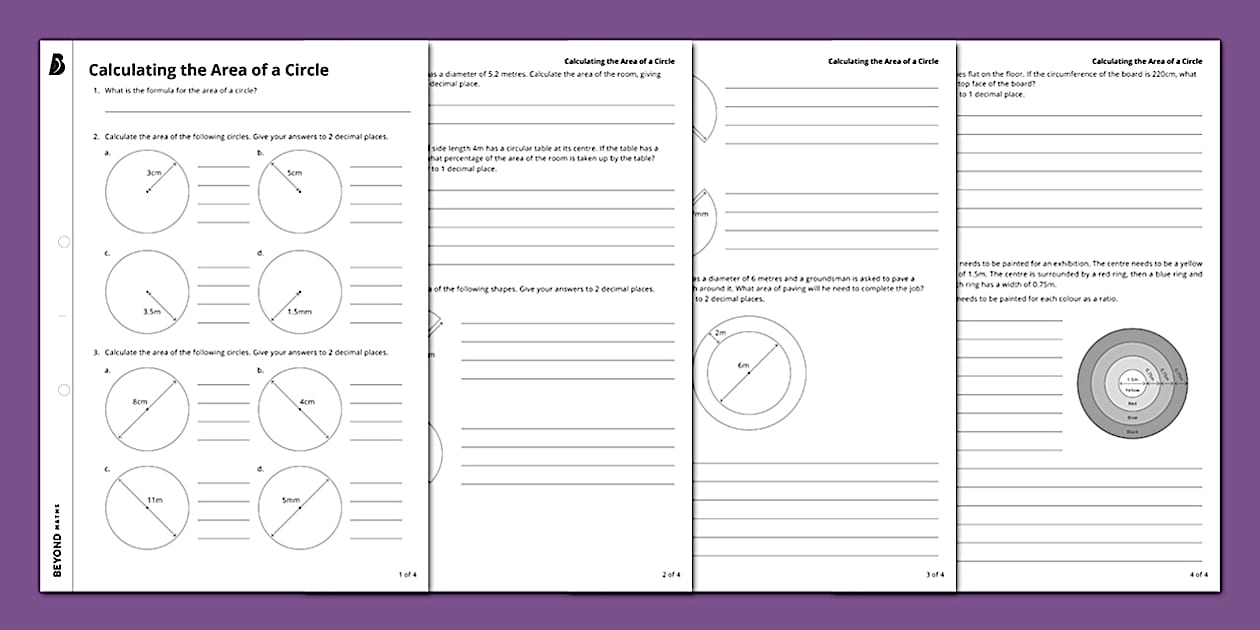 👉 Calculating the Area of a Circle (teacher made)