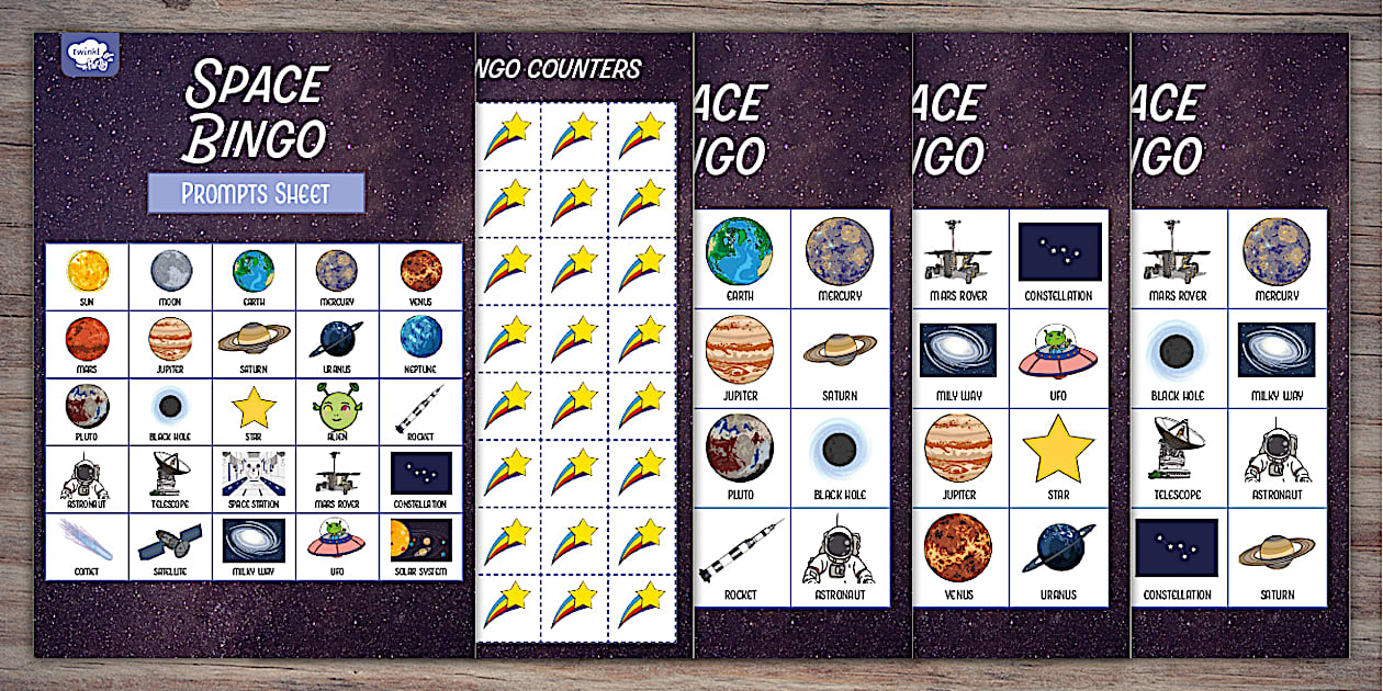 Space Bingo Game Printable | Twinkl Party (teacher made)