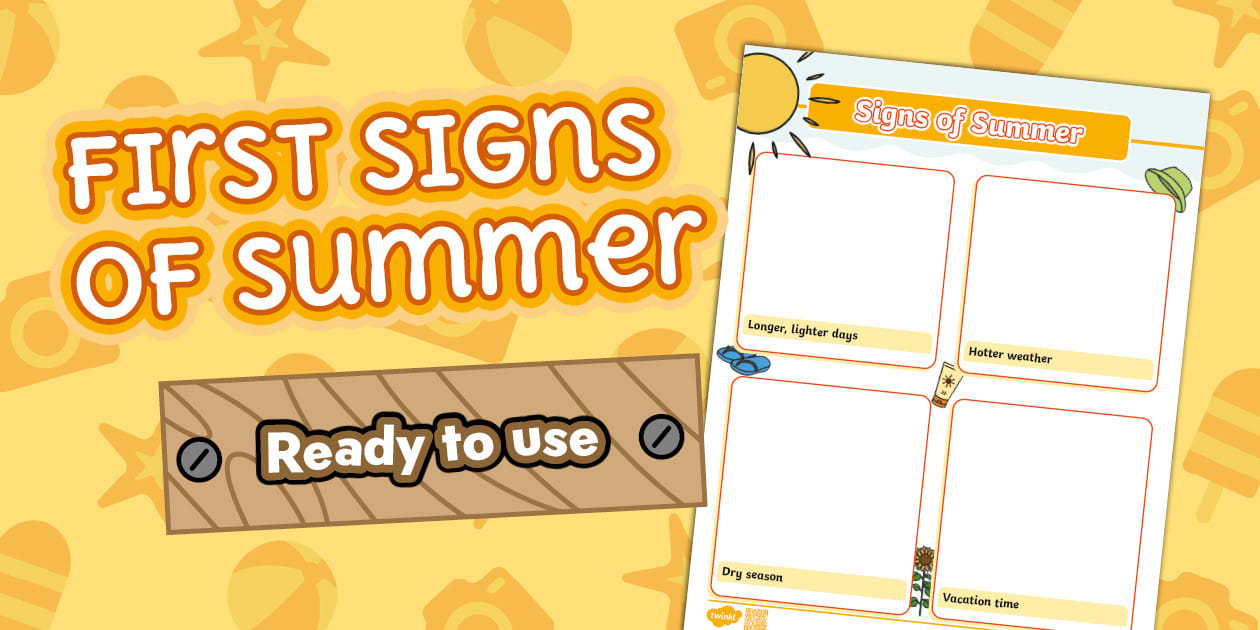 First Signs of Summer Worksheet - Twinkl