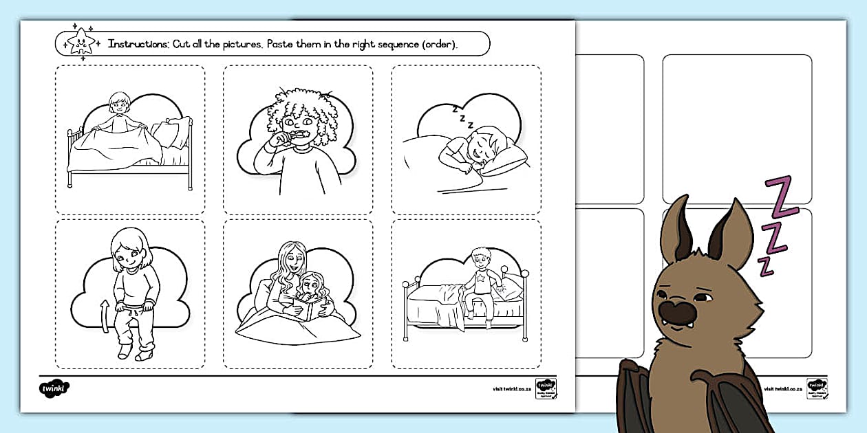 Gr 2 LST4 Life At Night - Nighttime Routine: Cut and Paste