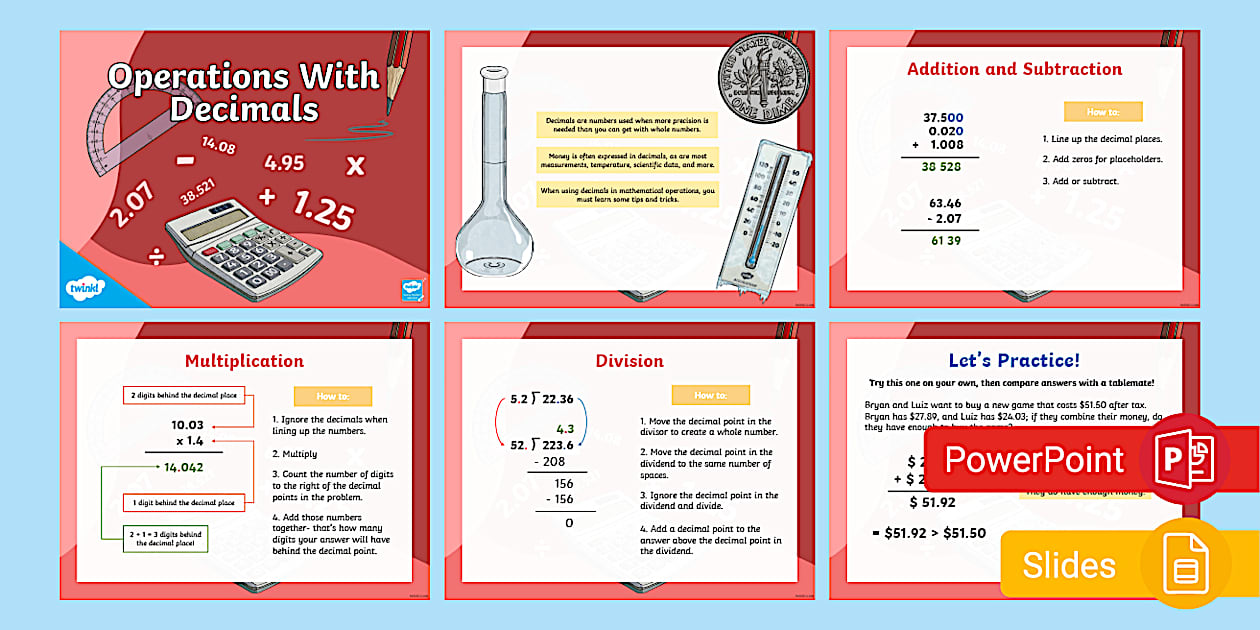 Decimal Operations Examples | 6th Grade Resource | Twinkl US