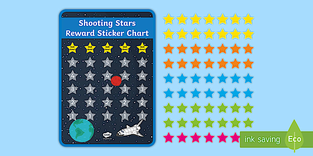 Shooting Stars Sticker Reward Chart - Twinkl