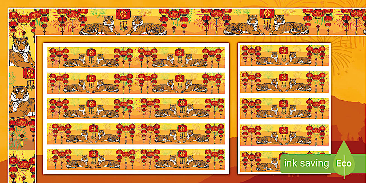 KS1 Year of the Tiger Display Border (teacher made) - Twinkl