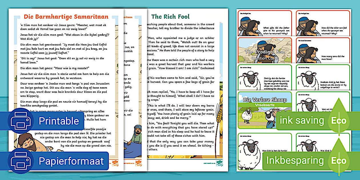 Bybel Gelykenisse vir Kinders - Afrikaans en Engels