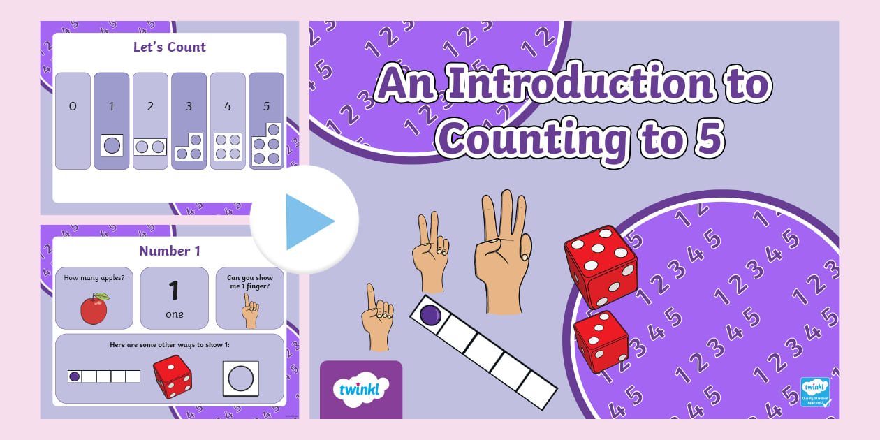 An Introduction to Counting to 5 PowerPoint (teacher made)