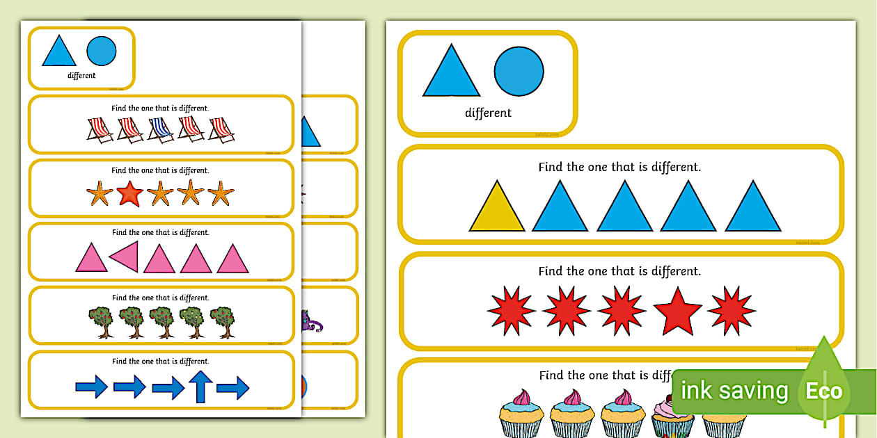 Find The One That Is Different Concept Cards Activity