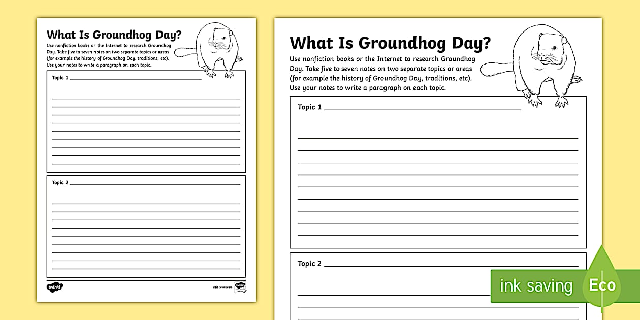 3rd-5th Grade Groundhog Day Writing Worksheet | Twinkl USA