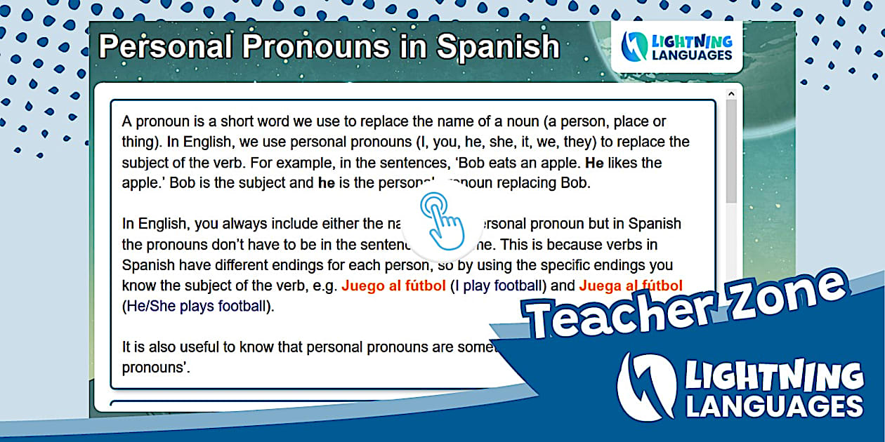 👉 Lightning Languages I Spanish I Go Guide I Personal Pronouns