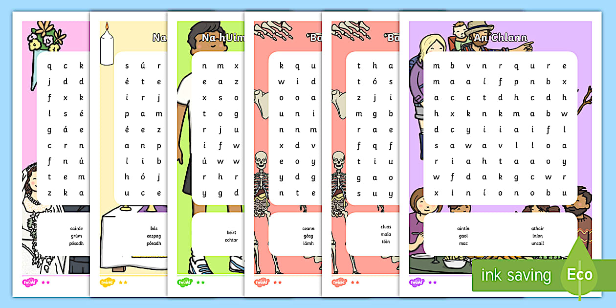 Irish Meacute Feacutein Pack Word Search (teacher made)