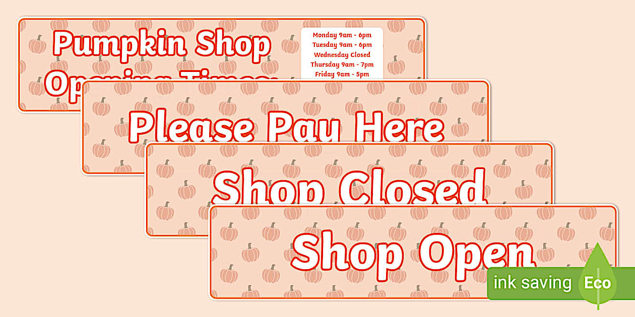 Pumpkin Patch Shop Signs (teacher made) - Twinkl