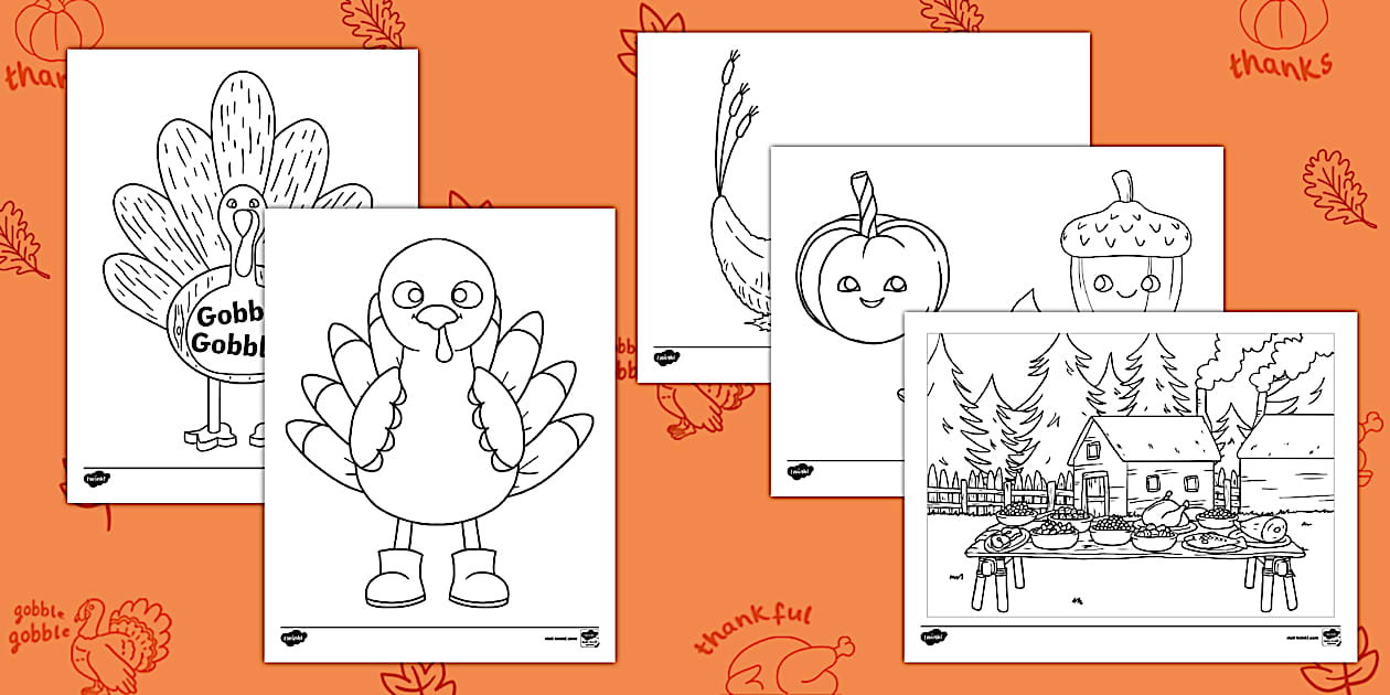 Thanksgiving Coloring Pages PDF | Resource | Twinkl USA