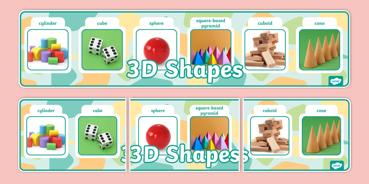 👉 3D Shapes Photo Display Banner (teacher made) - Twinkl