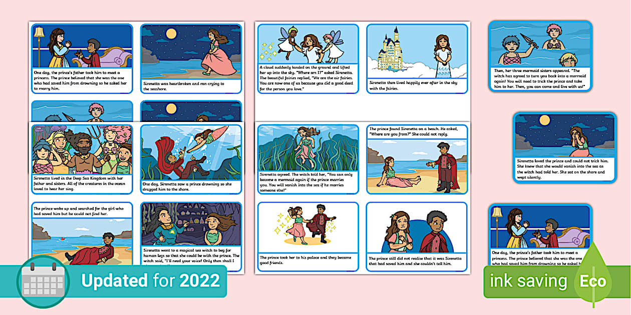 The Little Mermaid Short Story cards (teacher made) - Twinkl