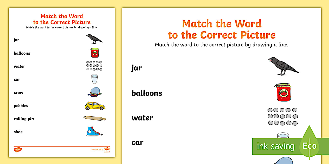Match the Word to the Correct Picture Activity - Twinkl