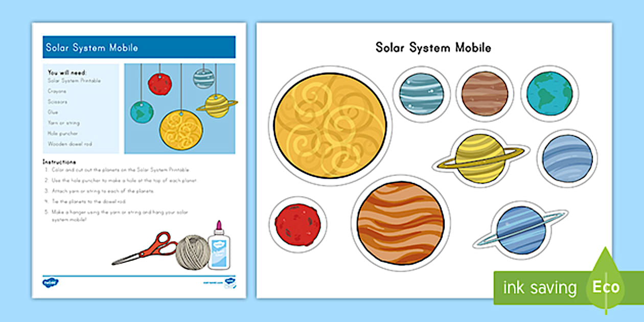 Solar System Craft Printable (teacher made) - Twinkl