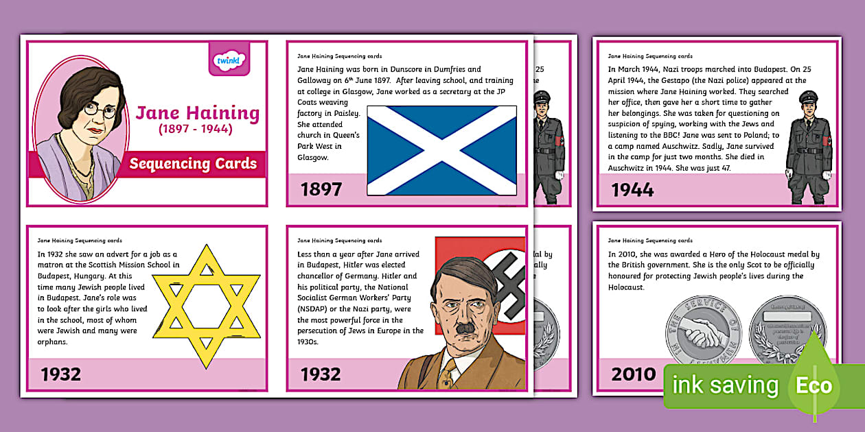 Scottish Significant Individuals Jane Haining Sequencing Cards