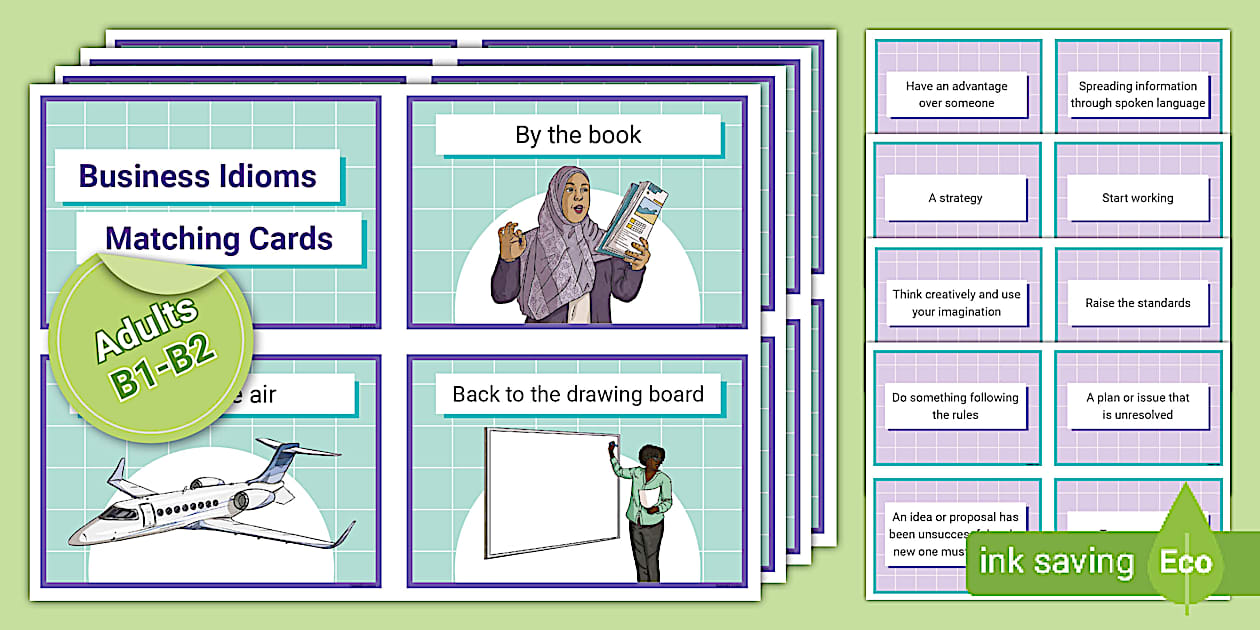 ESL Business Idioms Matching Cards [Adults, B1-B2] - Twinkl