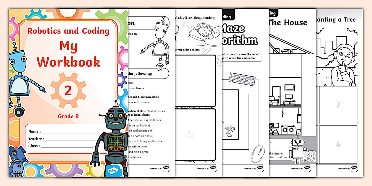 Robotics and Coding Grade R Term 2 Workbook (Teacher-Made)