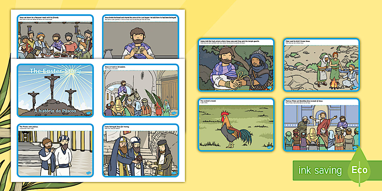 The Easter Story Sequencing Cards English/Portuguese