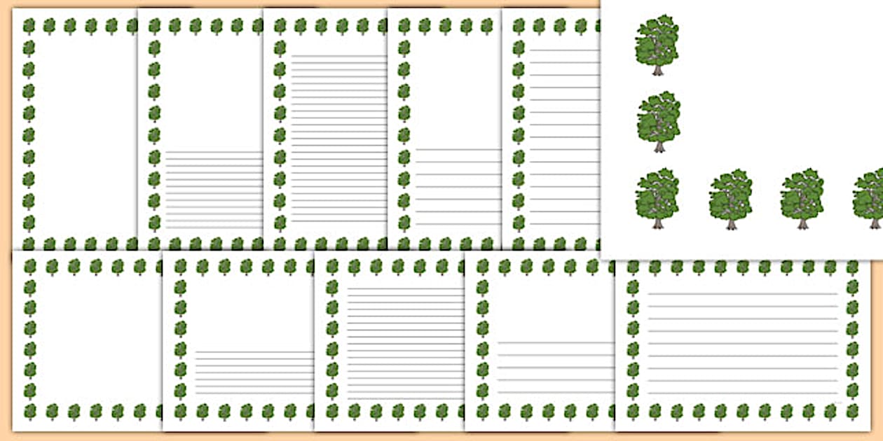 Editable Beech Tree Themed Page Borders - Twinkl