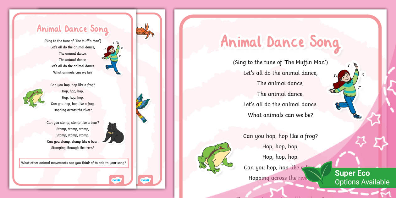 Animal Dance Song Sheet | EYFS Music & Movement - Twinkl