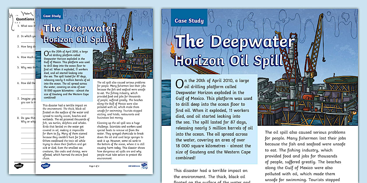 Case Study: The Deepwater Horizon Oil Spill - Twinkl