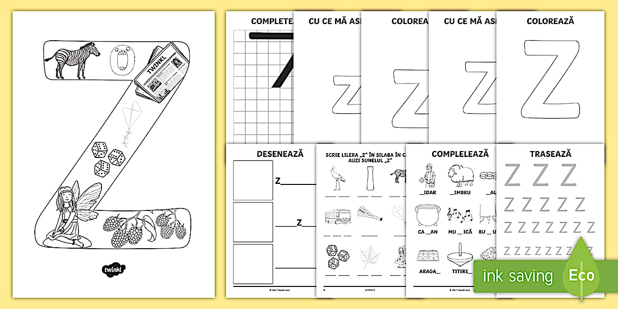 Consolidarea literei Z – Broșură cu activități