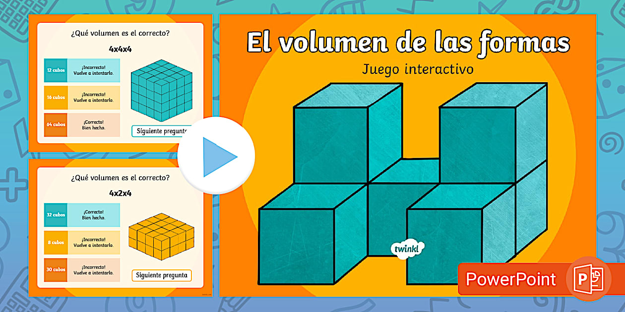 Juego interactivo: El volumen de las formas - Cubos y prismas rectangulares
