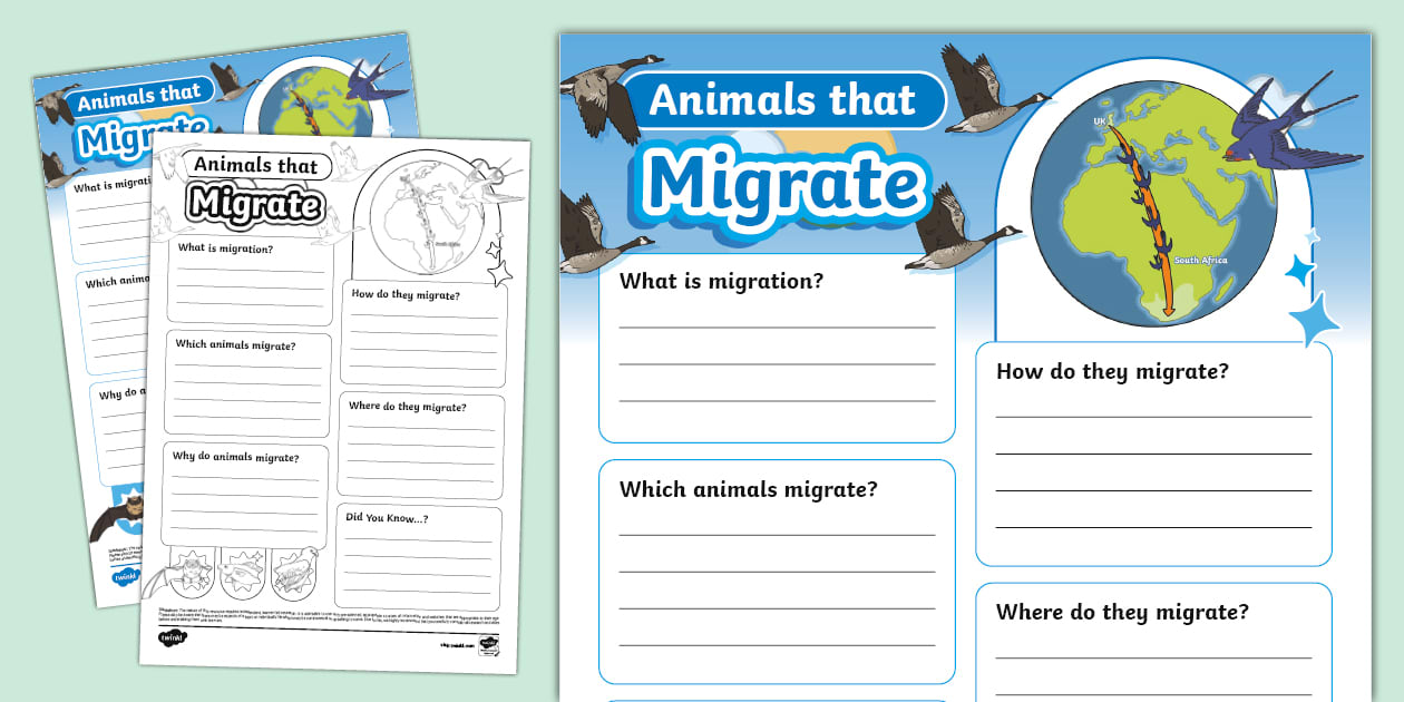 Animals that Migrate Fact File Template (teacher made)
