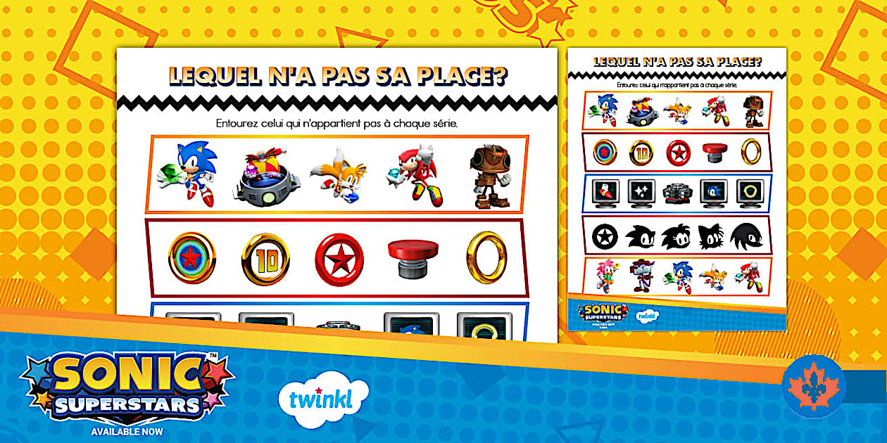 Sonic: Which One is the Odd One Out? French (teacher made)