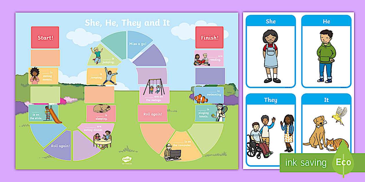 Editable He, She, They And It Board Game - Twinkl