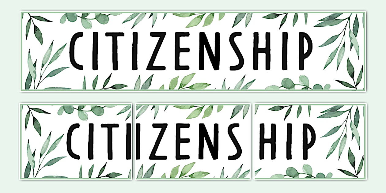 Botanical-Themed Citizenship Display Banner (Teacher-Made)