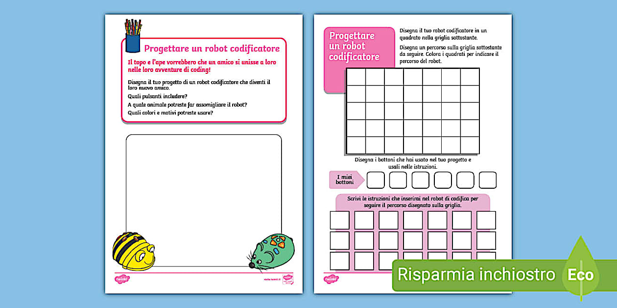 Scheda: Crea un robot coding (teacher made) - Twinkl
