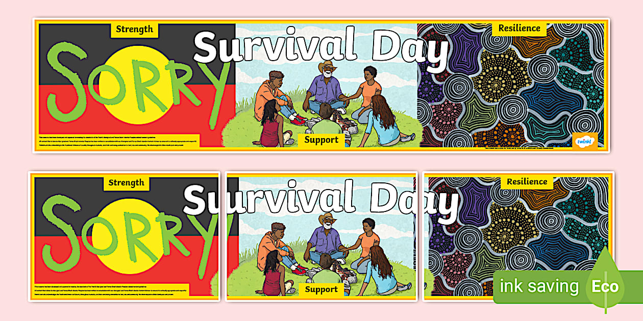 Survival Day Banner (l'enseignant a fait) - Twinkl