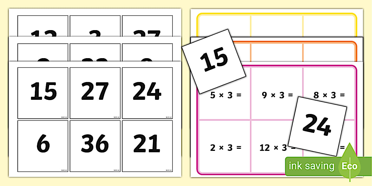 Editable 3 Times Table Bingo (teacher made) - Twinkl