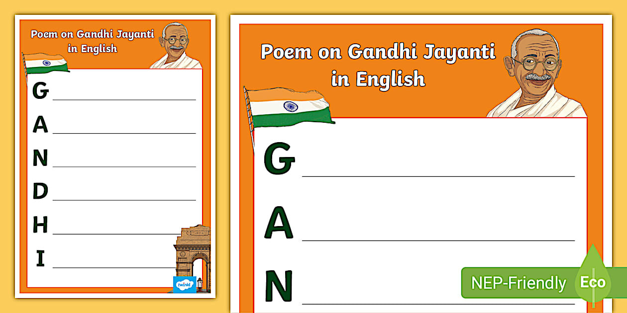 Poem on Gandhi Jayanti in English - Gandhi Jayanti | Twinkl