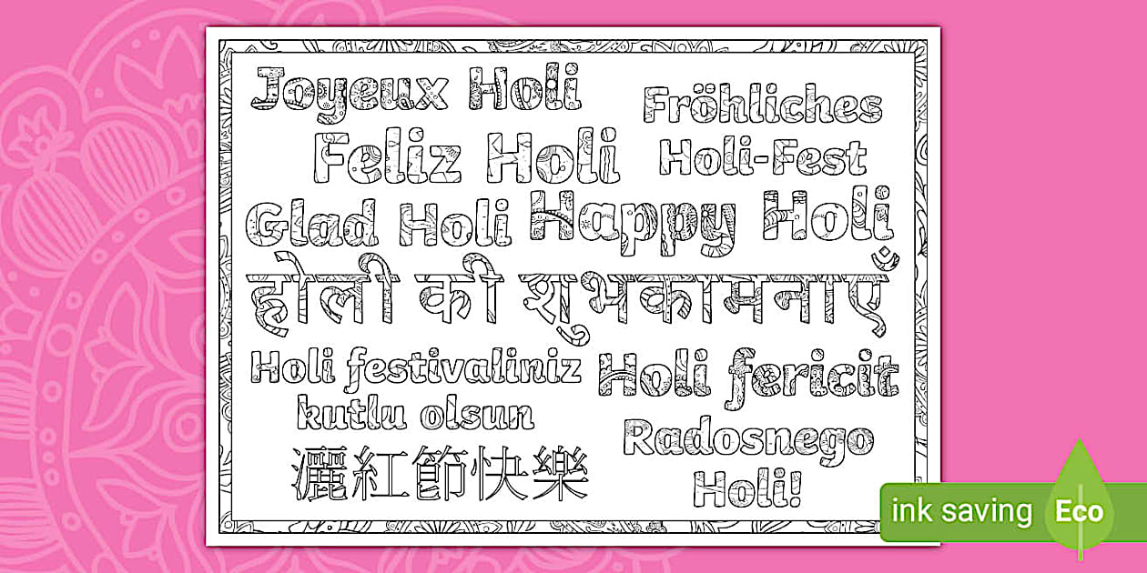 👉 Happy Holi Colouring| Different Languages| Happy Holi Wishes